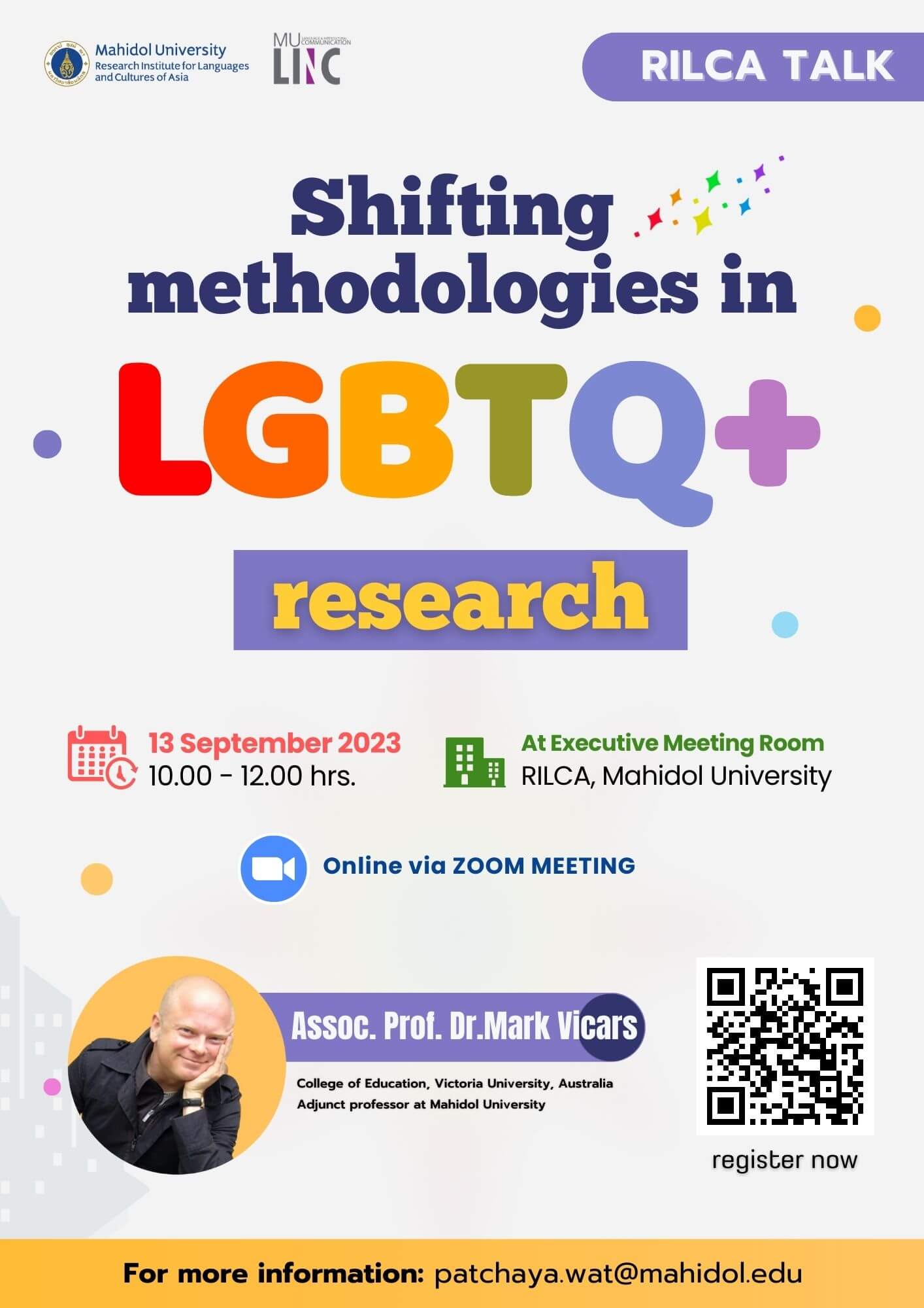 RILCA Talk: Shifting methodologies in LGBTQ+ research | RILCA